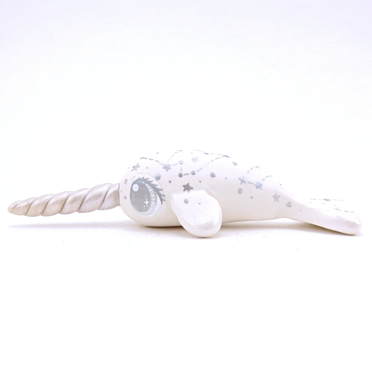 Ghost Narwhal Figurine - Polymer Clay Animals – Narwhal Carousel Co.