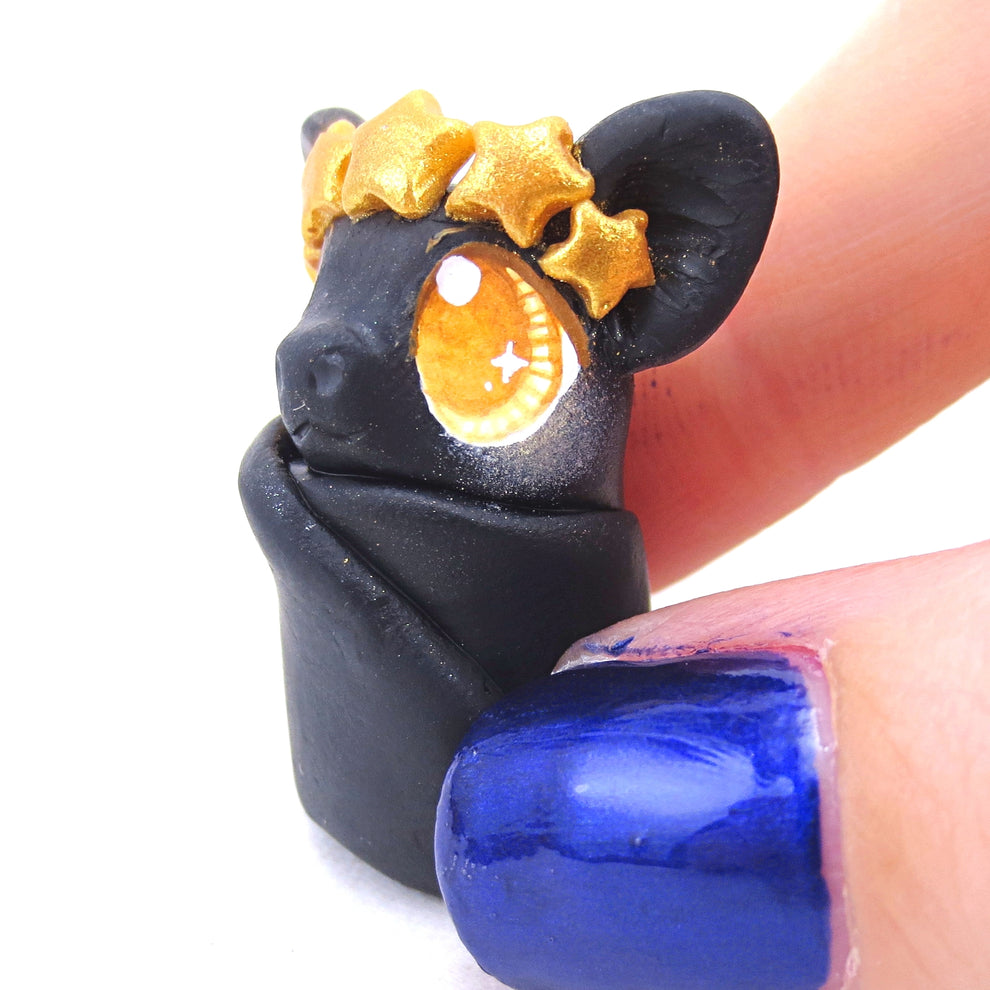 Star Crown Bat Figurine - Polymer Clay Animals – Narwhal Carousel Co.