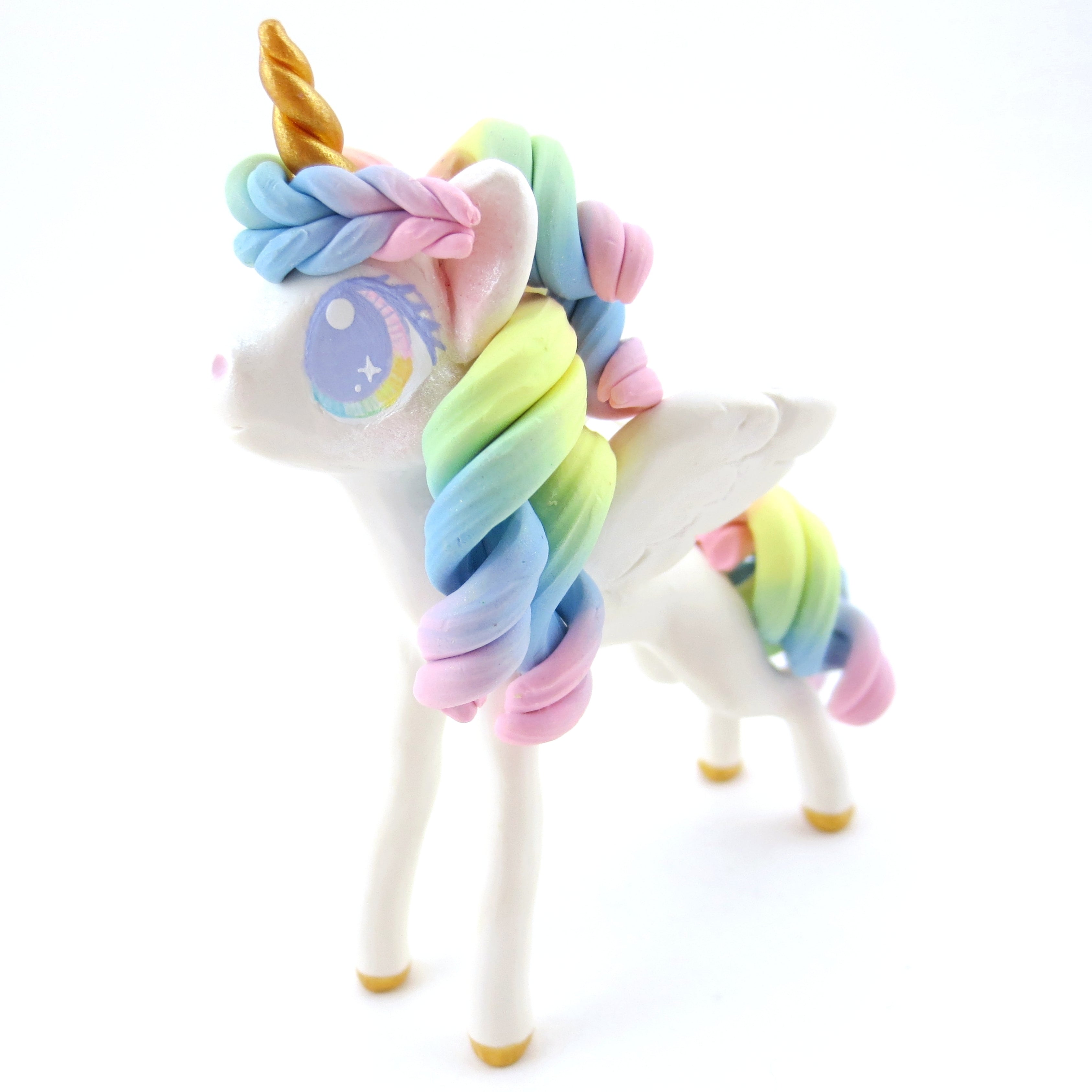 Pastel Rainbow Pegasus Figurine - Polymer Clay Carnival Animals ...