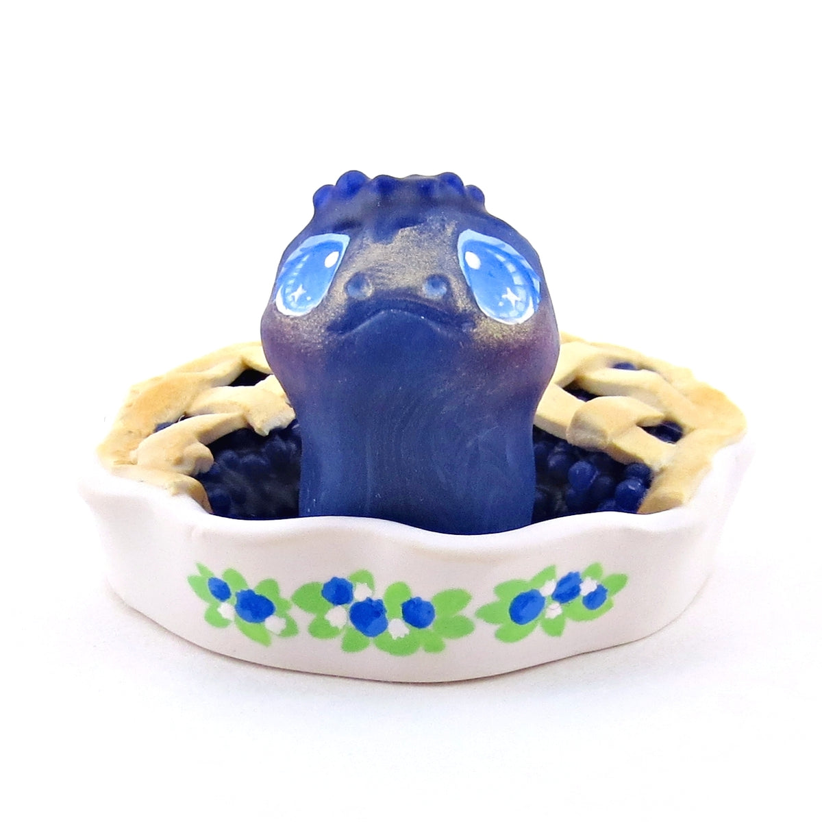 Blueberry Pie Frog Figurine - Polymer Clay Animals Cottagecore Fruit C ...