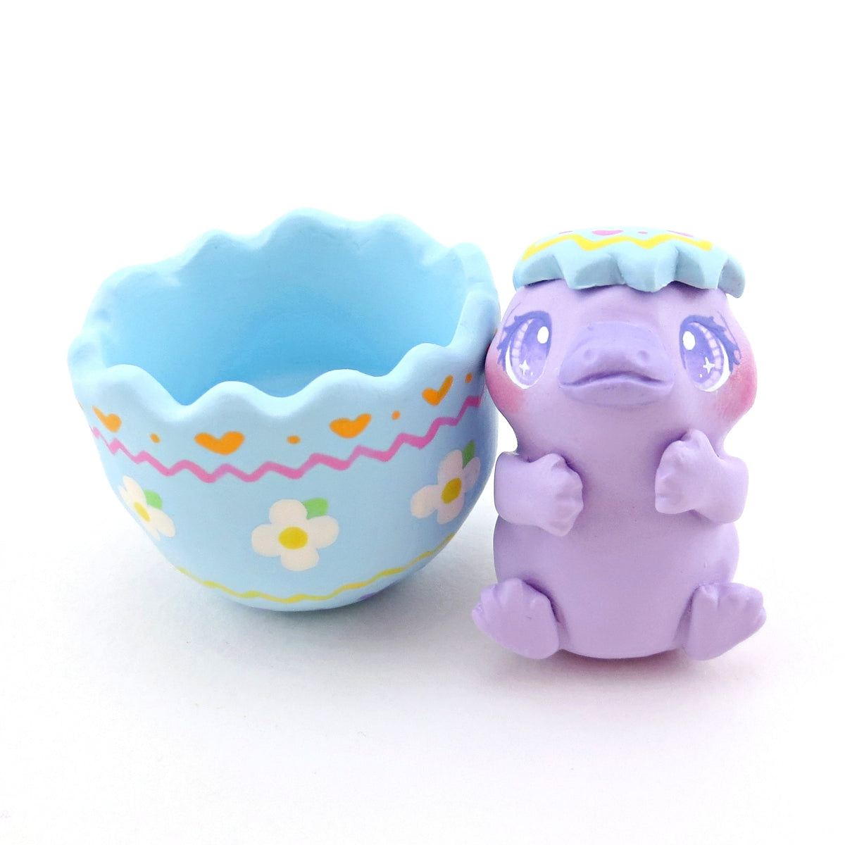 Purple Platypus in a Blue Easter Egg Figurine - Polymer Clay Easter An ...