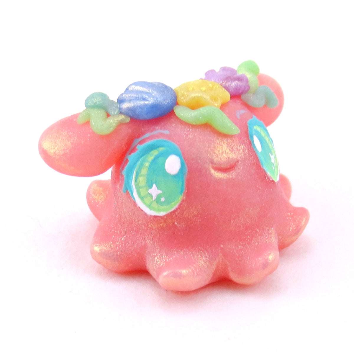 Seashell Pink Dumbo Octopus Figurine - Polymer Clay Ocean Collection ...