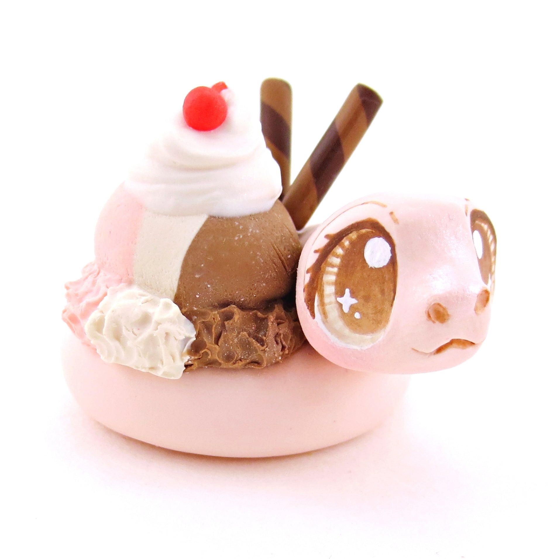 Neapolitan Ice Cream Snake Figurine - Polymer Clay Food and Dessert An ...